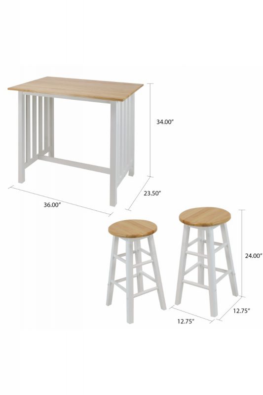 3pcs Breakfast Set made with Solid Wood - Casual Home