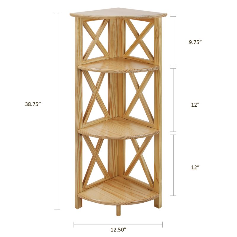 Montego Style 4-Shelf Corner Folding Bookcase - Casual Home