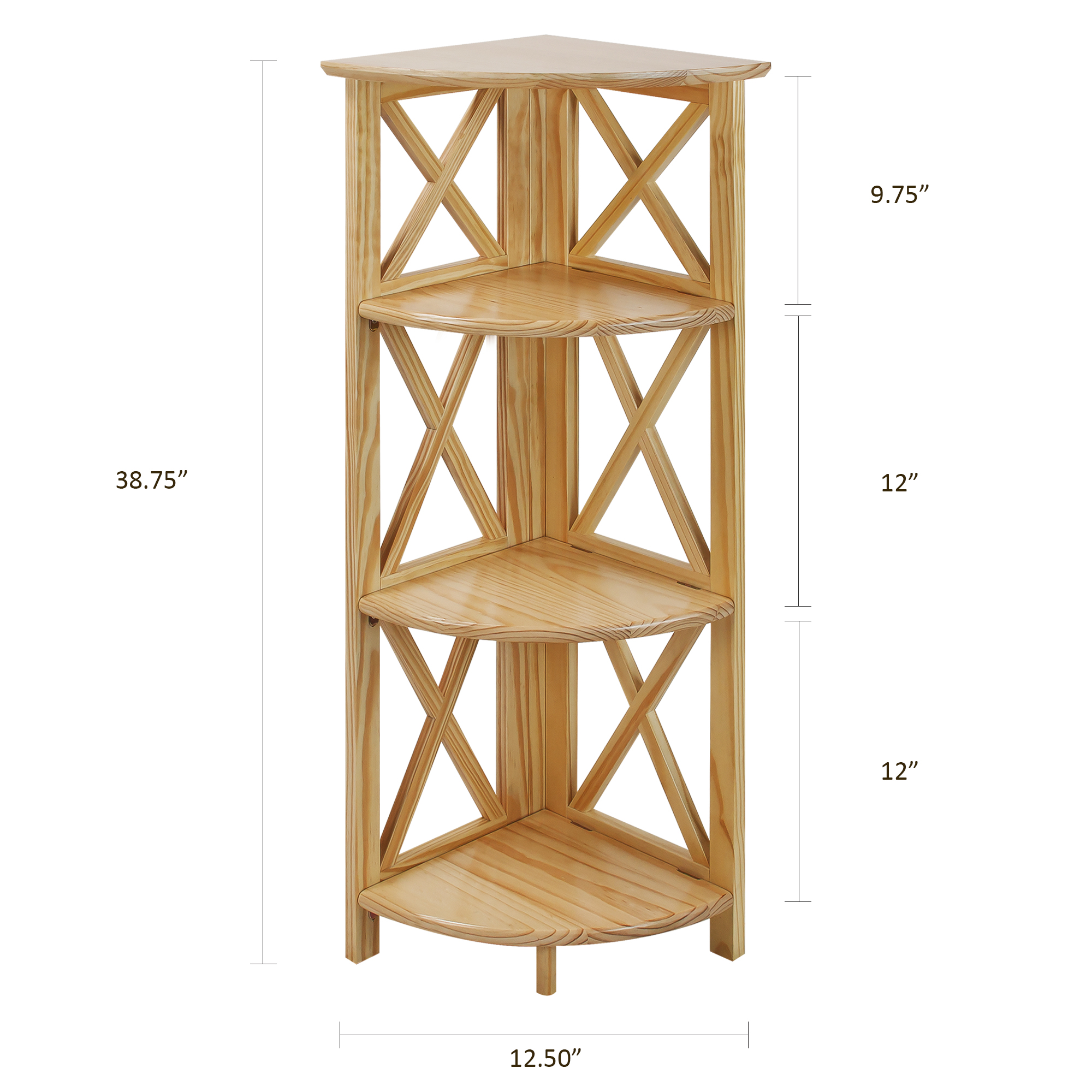 Montego Style 4-Shelf Corner Folding Bookcase - Casual Home