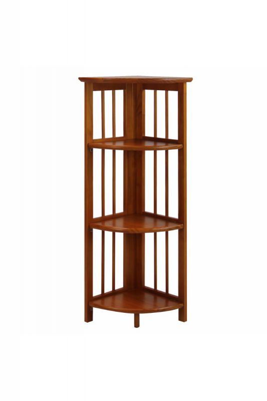4-Shelf Corner Folding Bookcase - Casual Home