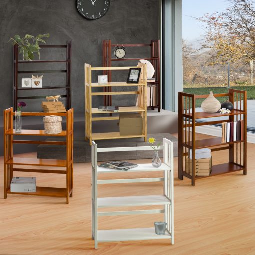 3-Shelf Folding Stackable Bookcase (27.5″ Wide) - Casual Home