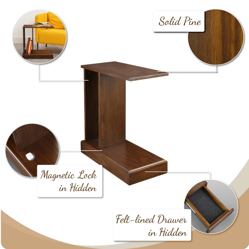 Monroe C-Table with Concealed Drawer, Concealment Furniture - Casual Home