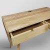 Freedom Desk with USB Ports, Solid American Oak - Casual Home