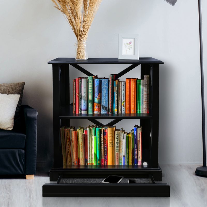 Jackson 3-Shelf Bookcase with Concealed Drawer, Concealment Furniture ...