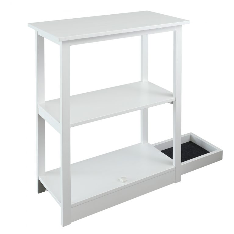 Adams 3-Shelf Bookcase with Concealed Sliding Track, Concealment ...