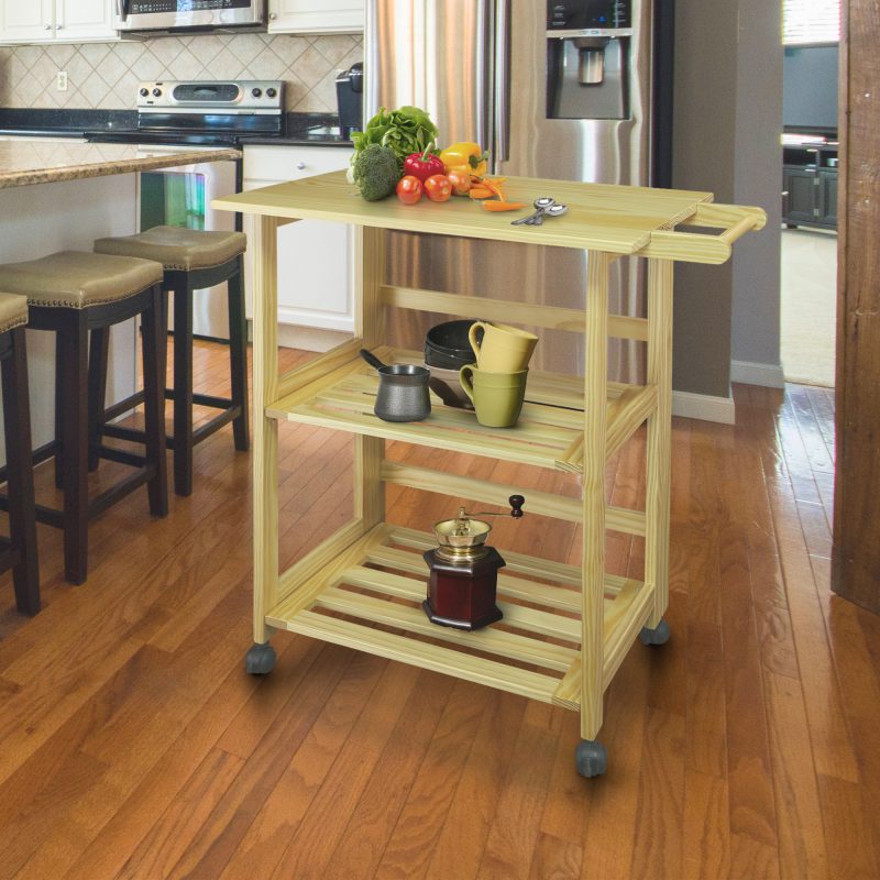 Trek Folding Kitchen Cart – Natural - Casual Home