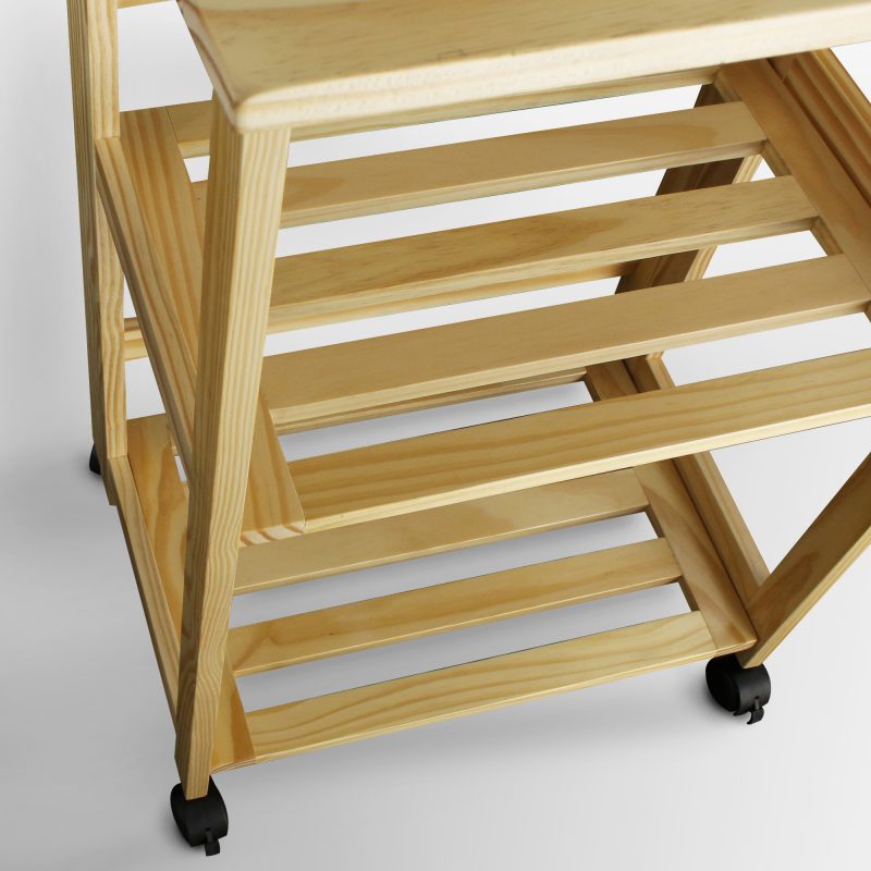Trek Folding Kitchen Cart – Natural - Casual Home